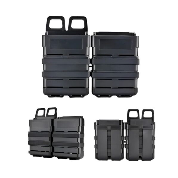 Porta Mag 556 (M4) Rígido Duplo Modular - Preto - Caveira Airsoft