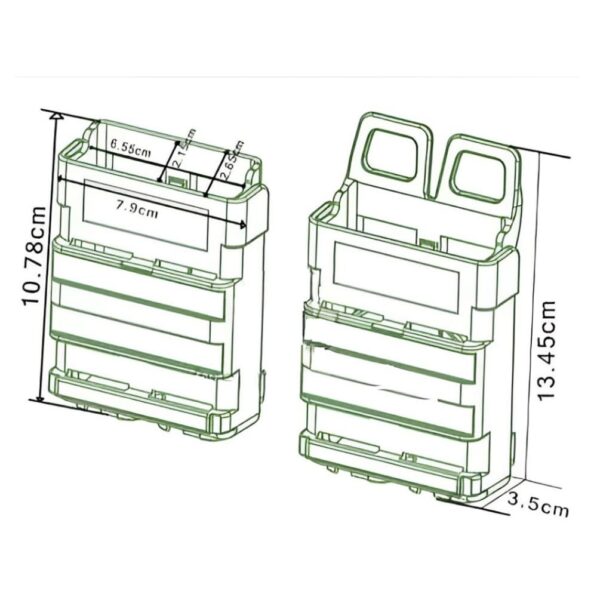 Porta Mag 556 (M4) Rígido Duplo Modular - Preto - Caveira Airsoft