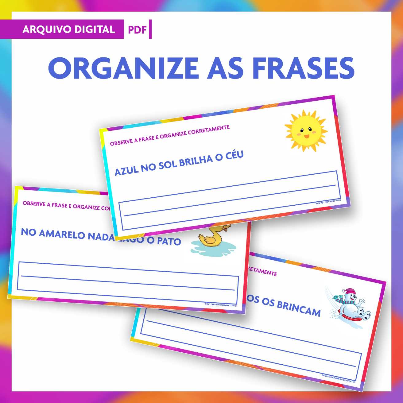 Organize As Palavras E Forme Frases - FDPLEARN