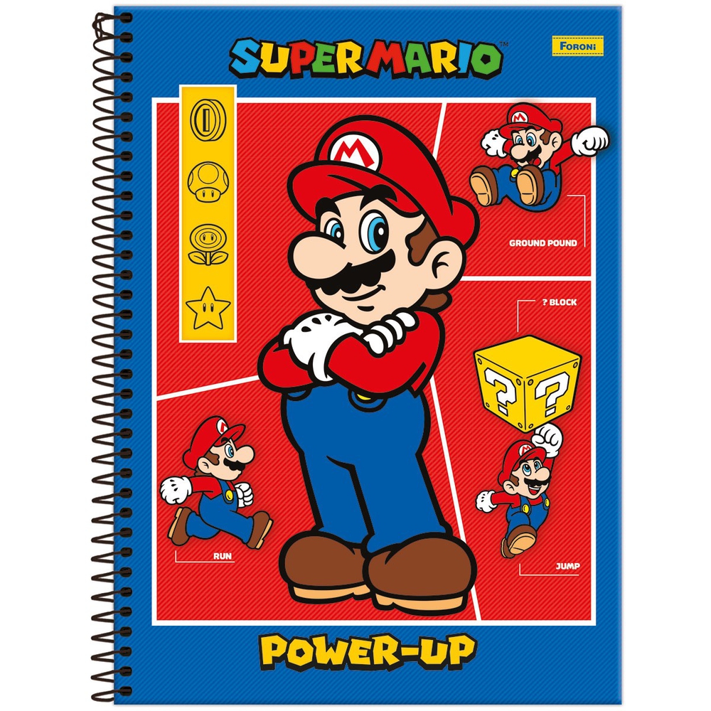 Caderno Super Mario - Power-Up - Foroni - Casa Joka