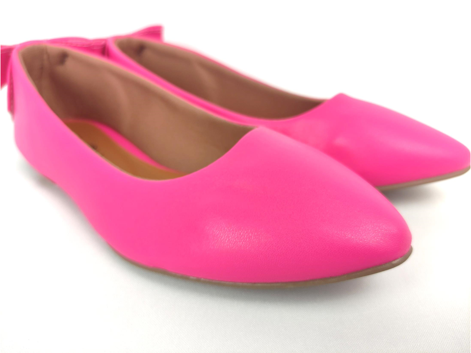 Sapatilha Rosa Pink Bico Fino Laço Atrás - Josy Medeiros