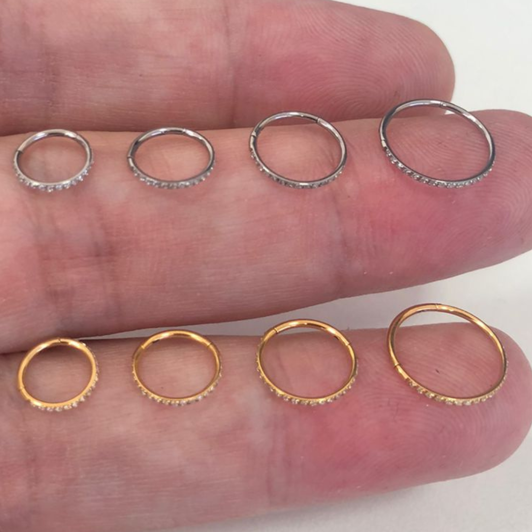 ARGOLA TITÂNIO NARIZ BASIC CRISTAIS CLICKER - I Love Piercing - Loja ...
