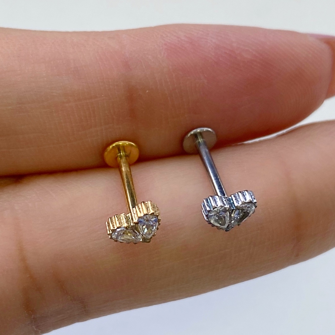 LABRET TITÂNIO BROKEN HEART ZIRCÔNIAS - I Love Piercing - Loja Online ...