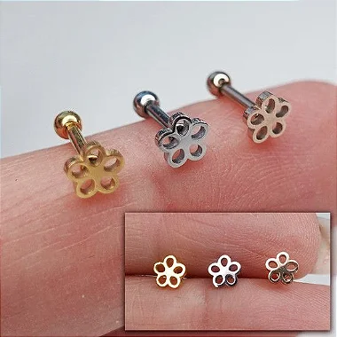 MICROBELL RETO AÇO FLORZINHA LISA - I Love Piercing - Loja Online de ...