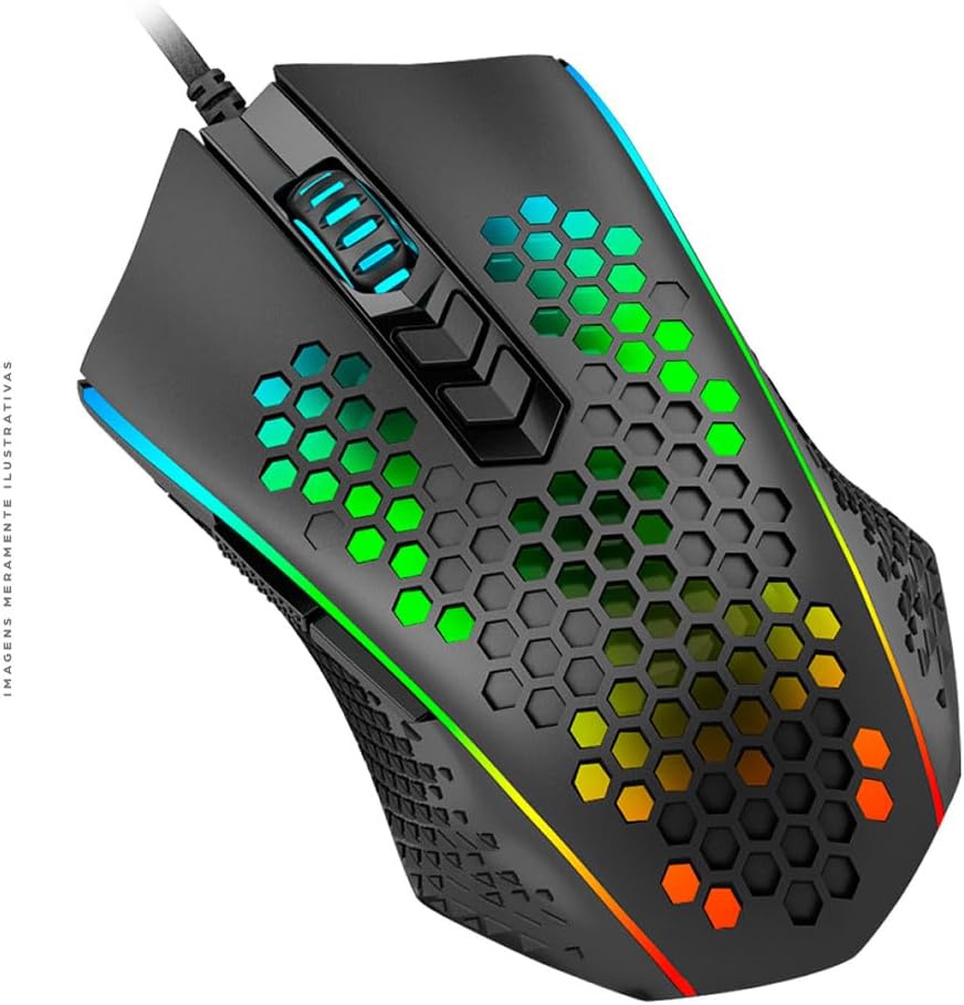 MOUSE GAMER COM FIO MEMEANLION HONEYCOMB REDRAGON M809-K - Infopeças ...