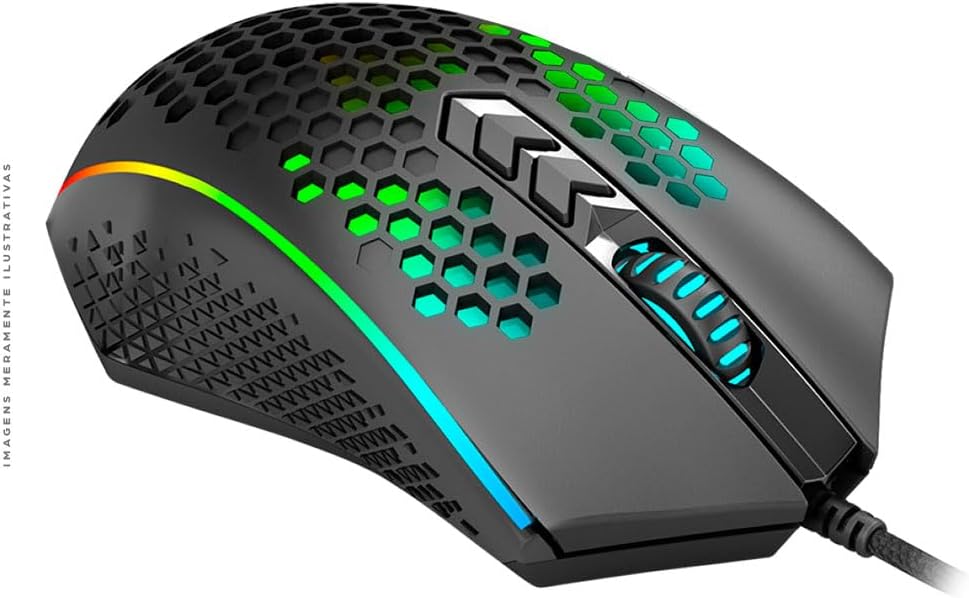 MOUSE GAMER COM FIO MEMEANLION HONEYCOMB REDRAGON M809-K - Infopeças ...