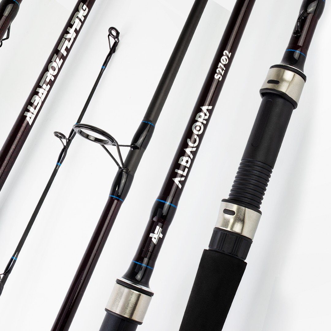 Vara Albacora p/ Molinete 2 Partes Carbono 50 lbs Albatroz - 2,40m & 2 ...