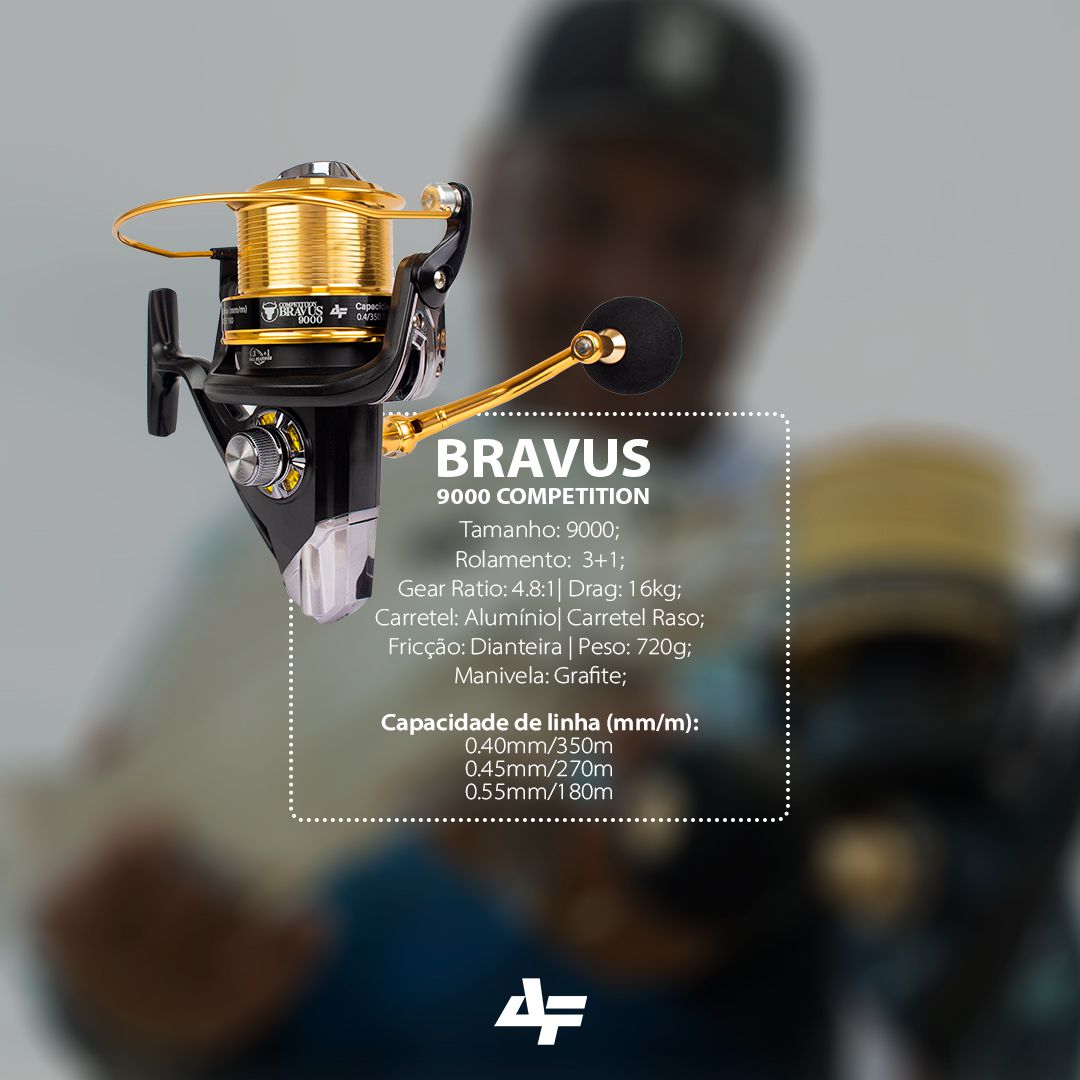 Molinete Bravus 9000 Competition Albatroz Long Cast Praia - Loja de pesca on line: Fish Company