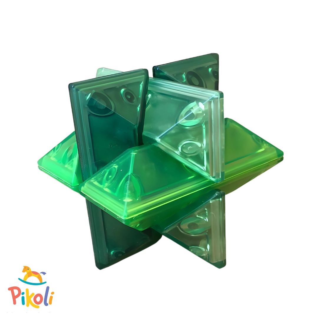 Neon Space Kongming Lock - Hexagonal Gem - Pikoli Brinquedos Educativos