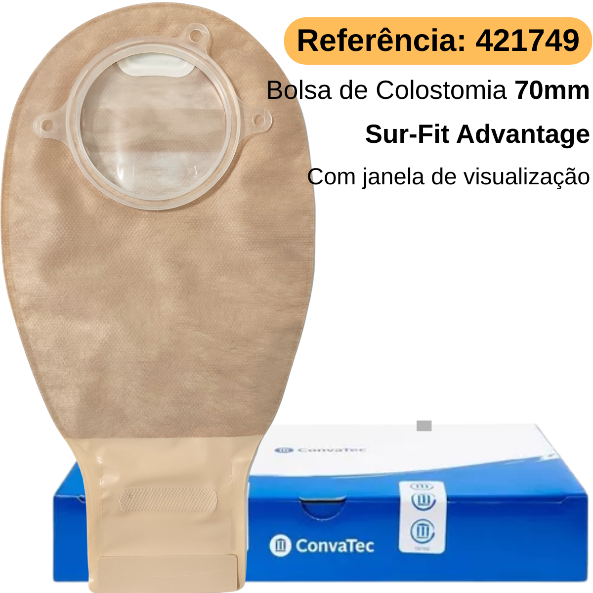 Bolsa Colostomia 70mm Opaca Sur-Fit Advantage Drenável Ref.421749 ...