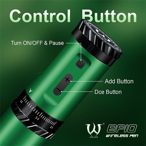 Máquina Pen Ava EP10 Cursor Ajustável - Verde - Brvce Supply