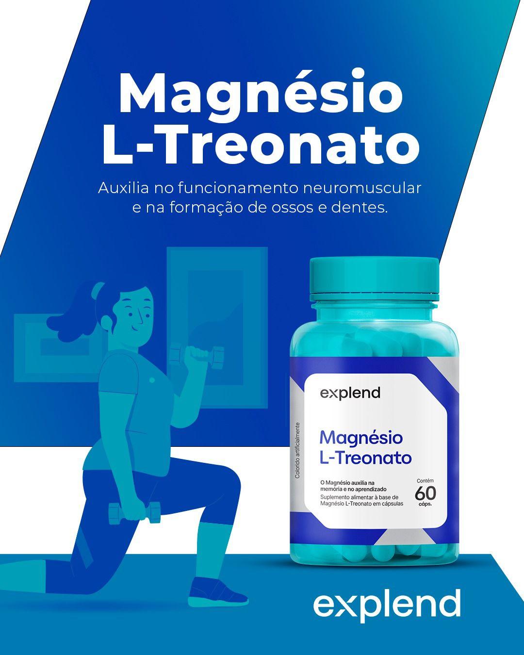 Magnésio L-Treonato 260mg com 60 Cápsulas Explend - Guia Suplementos