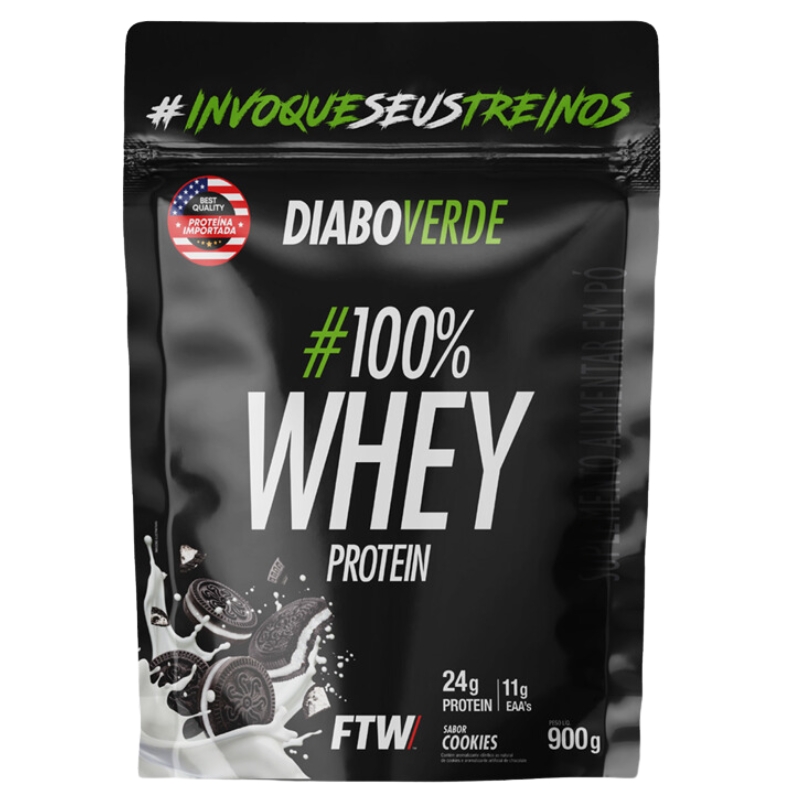 Diabo Verde 100% Whey Protein Refil (900g) FTW - B2S DISTRIBUIDORA