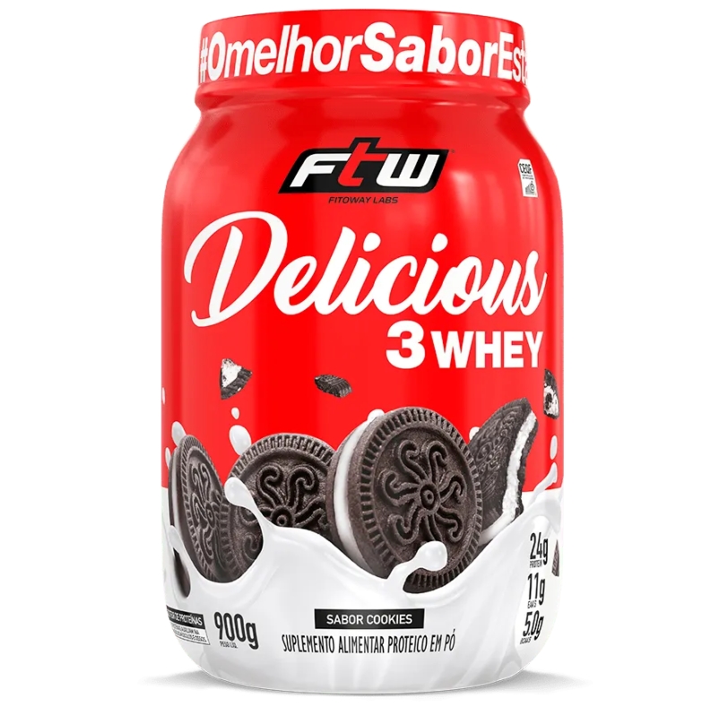 Whey Protein 3W Delicious Proteína (900g) FTW - B2S DISTRIBUIDORA