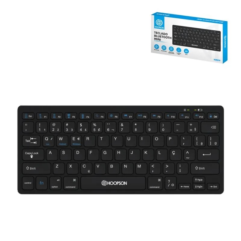 Mini Teclado Bluetooth TPC-078BT Preto Hoopson - Cadê Meu Jogo