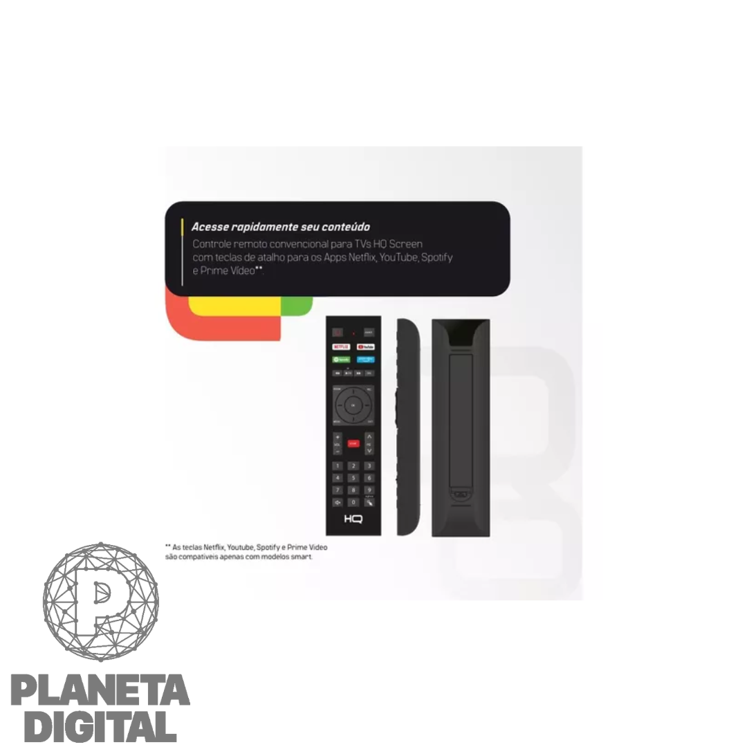 Smart TV 24" HD 10W RMS Android TV Wi-Fi, HDMI, USB Preto HQSTV24NP ...