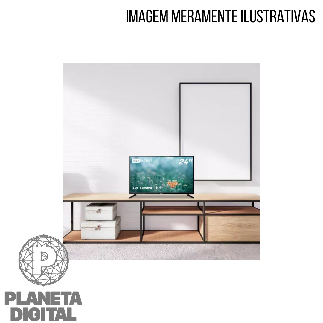 Smart TV 24" HD 10W RMS Android TV Wi-Fi, HDMI, USB Preto HQSTV24NP ...