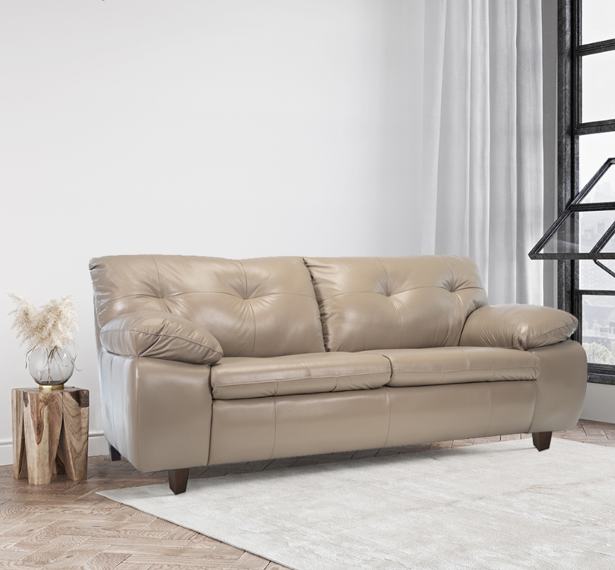 Sofá Pinot Noir em Couro Legítimo - Lakhazza