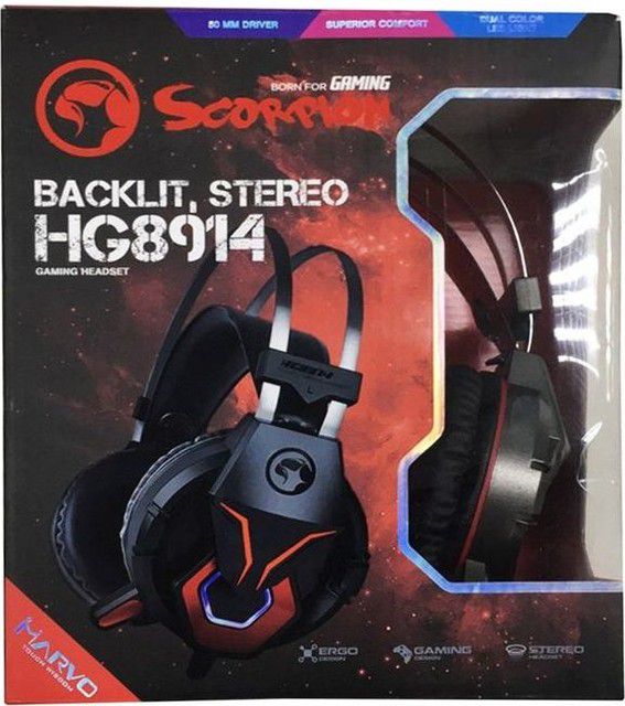 FONE HEADSET GAMER MARVO HG8914 SCORPION BACKLIGHT - MK INFOCENTER ...