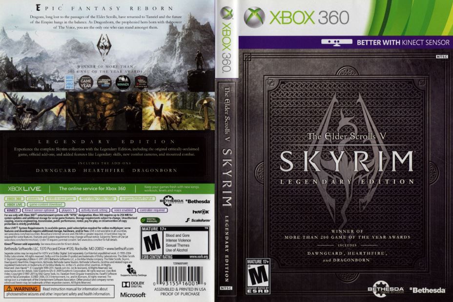The Elder Scrolls V Skyrim Legendary Edition Xbox 360 - Game Games - A ...