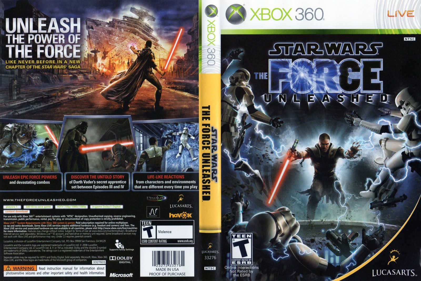 Star Wars The Force Unleashed Xbox 360 - Game Games - A Loja Mais POP ...