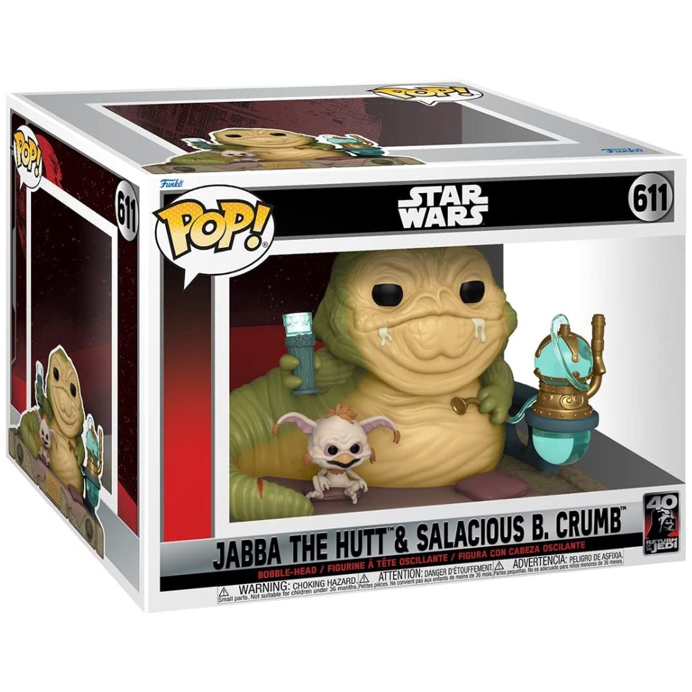 Funko Pop Star Wars 611 Jabba The Hutt & Salacious B. Crumb - Game ...