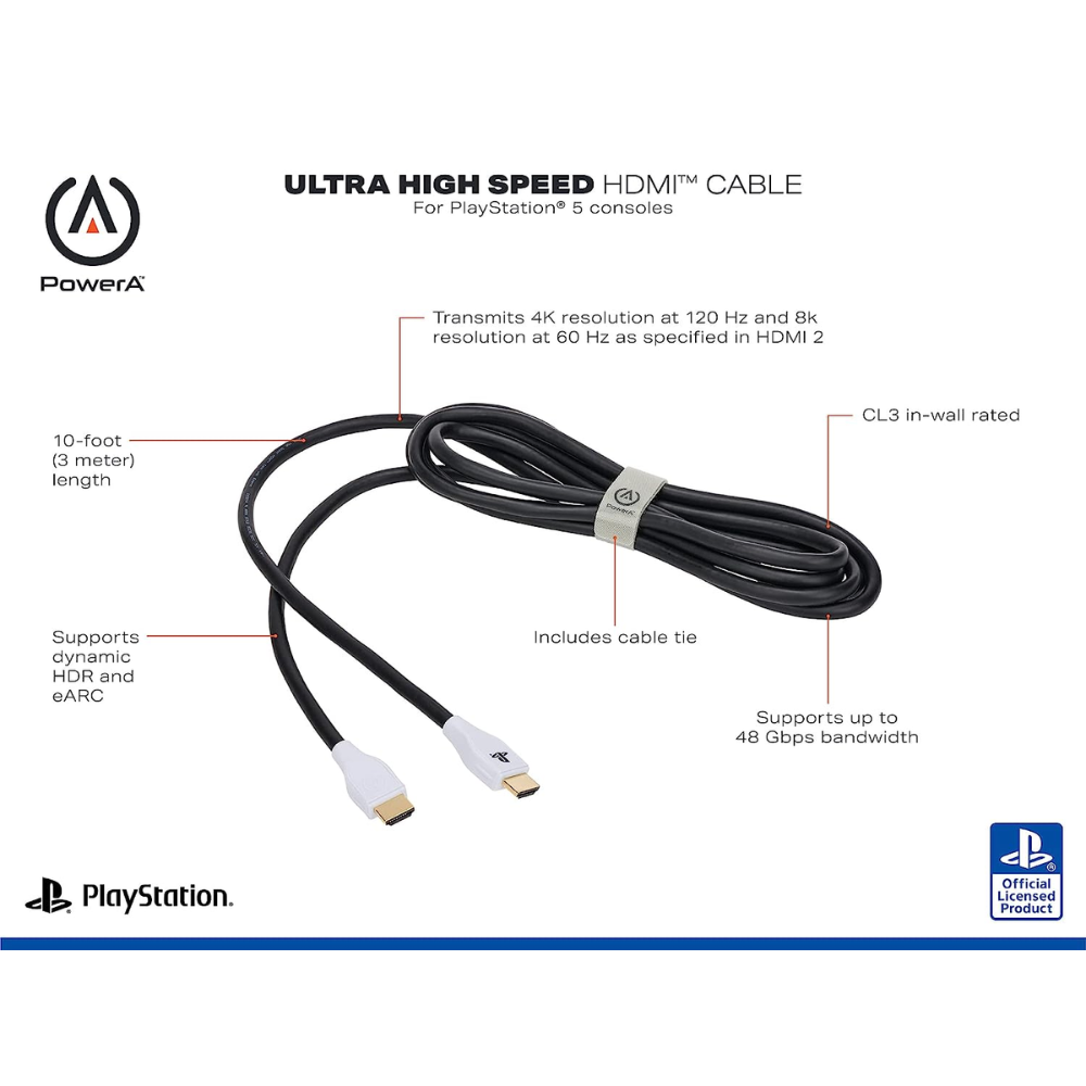 Cabo HDMI 2.1 Ultra High Speed PowerA Playstation 5 - PS5 - Game Games - A Loja Mais POP do ...