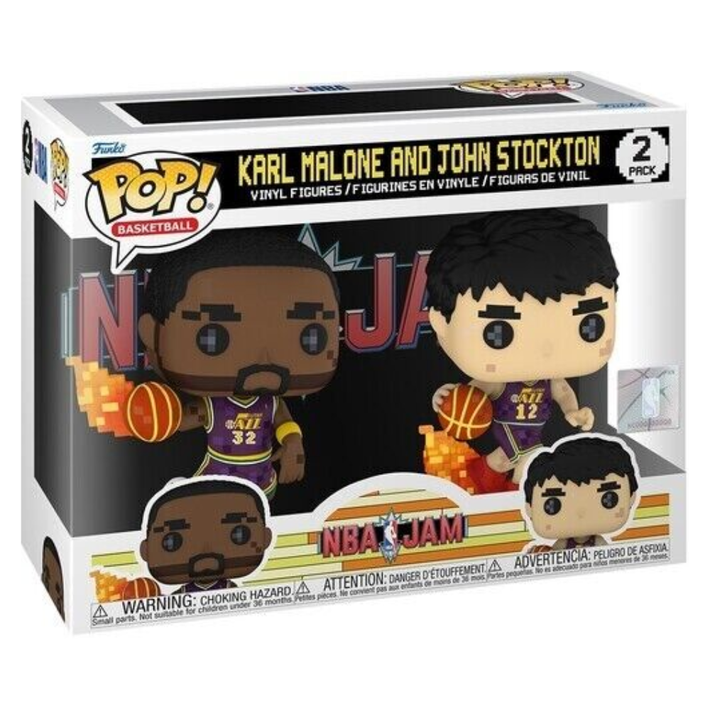 Funko Pop NBA JAM Karl Malone & John Stockton Jazz 2-Pack - Game Games ...