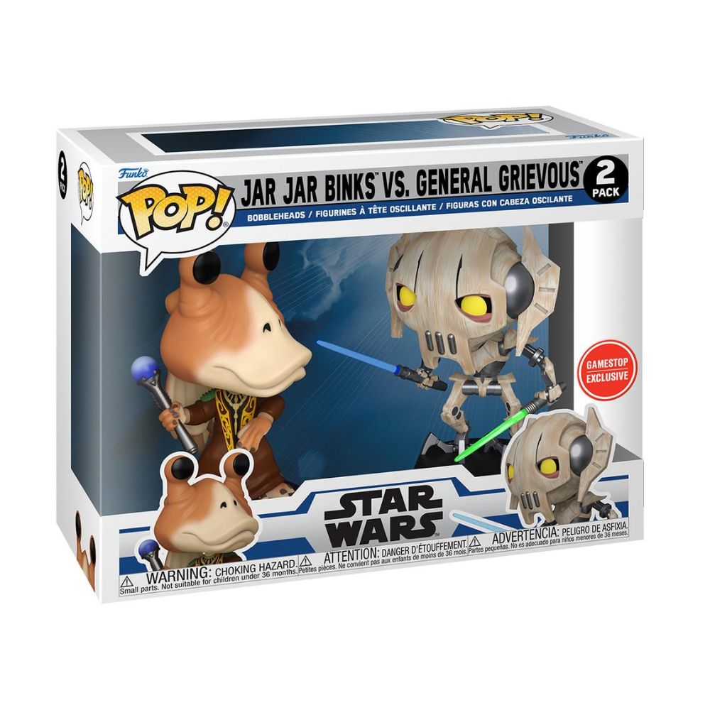 Funko Pop Star Wars Jar Jar Binks vs General Grievous 2-Pack - Game ...