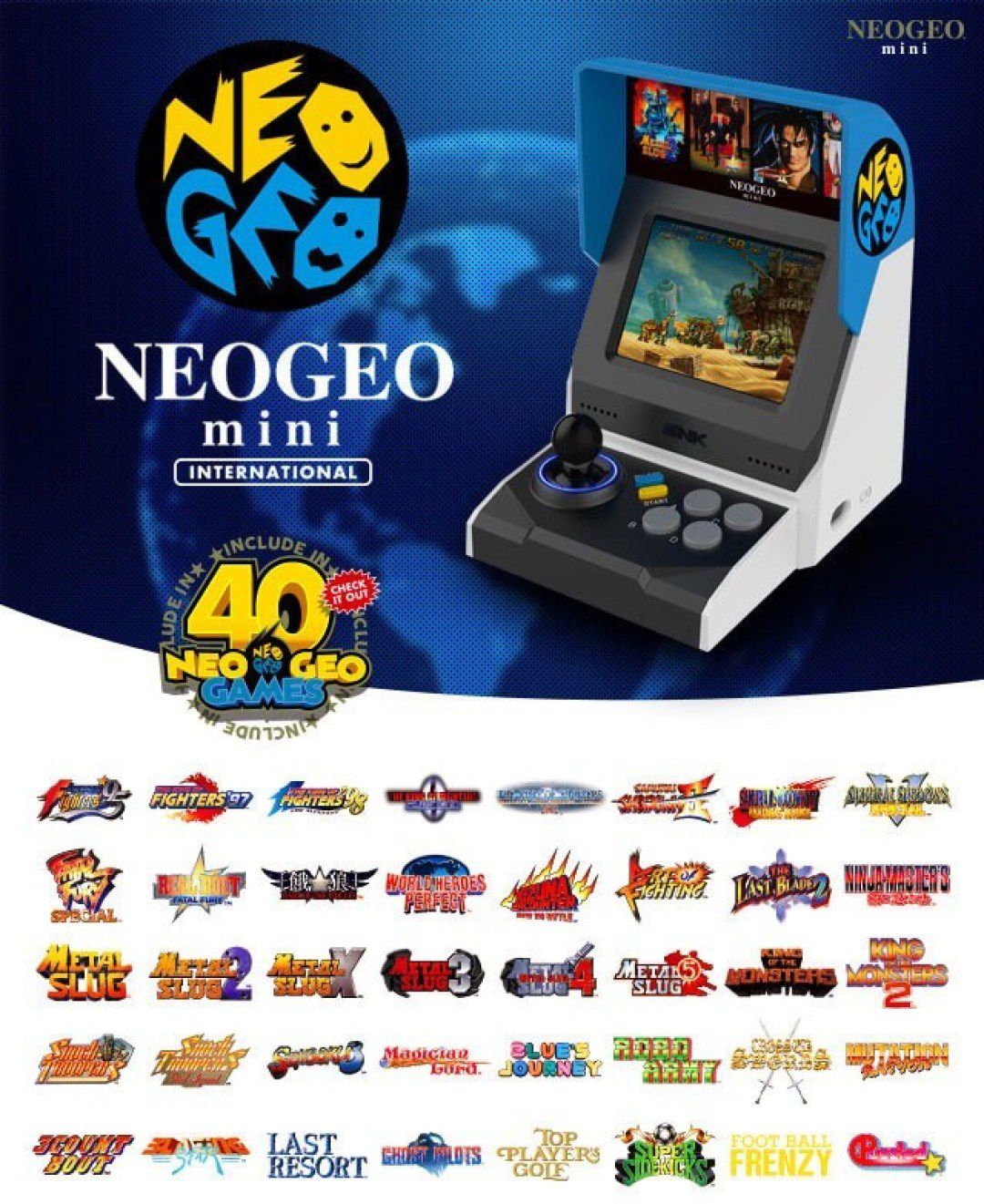 Neo Geo Mini Arcade International C/ 40 Jogos Neogeo - Game Games - A ...