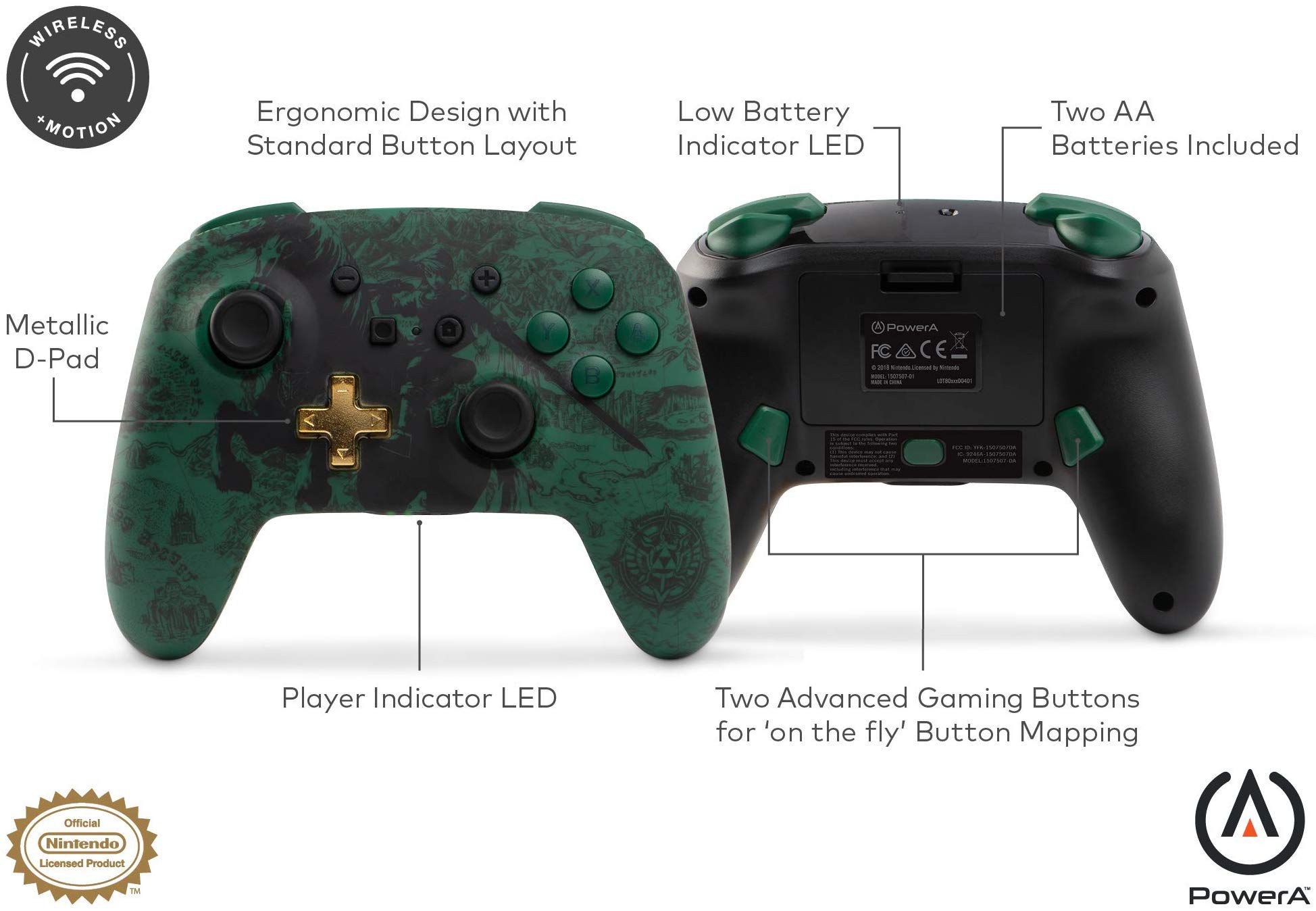 Controle PowerA Enhanced Wireless Zelda Link - Switch - Game Games - A ...