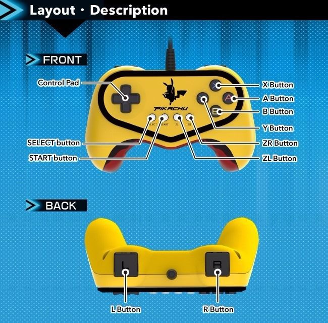 Controle Hori Pokken Tournament Pro Pad Pikachu Switch Wii U - Game ...