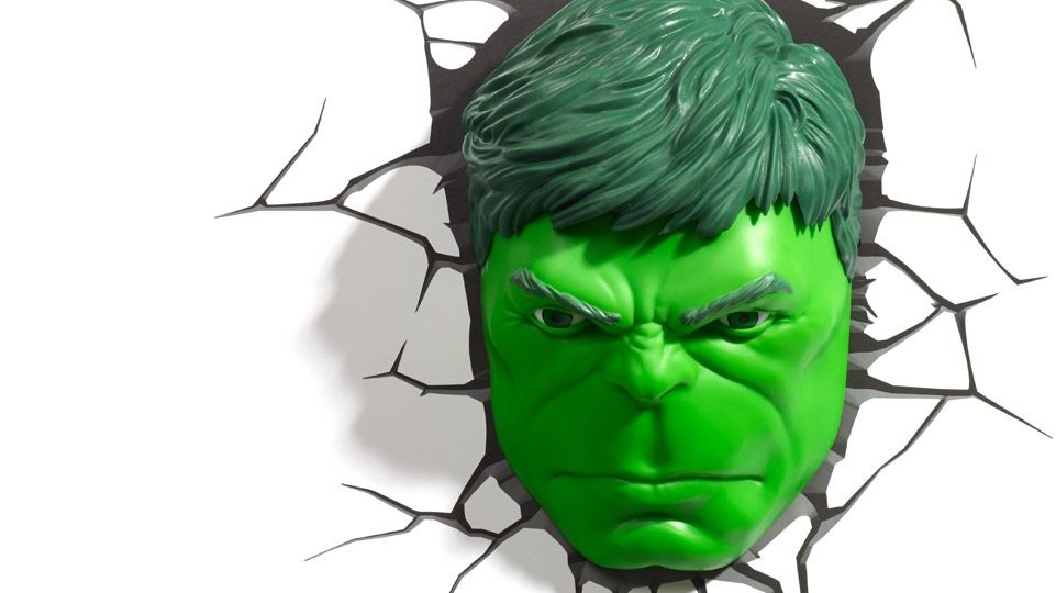 Luminária Rosto do Hulk Face 3d Light Fx Avengers MARVEL - Game Games ...