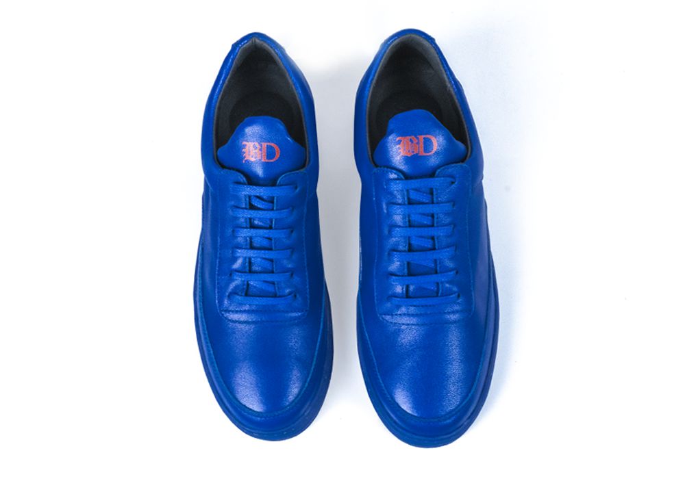 Tênis Masculino Couro Azul Royal Barcelona Design | Urban Bull ...