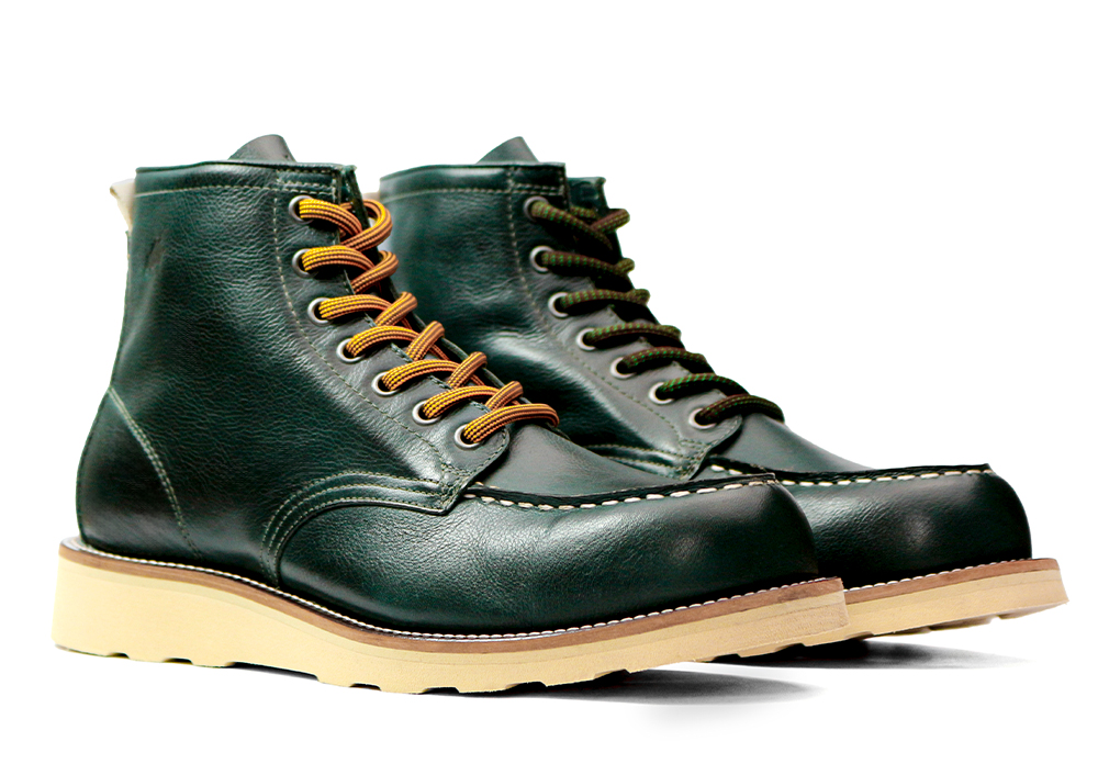 Bota Masculina Moc Toe Cano Médio Couro Verde Barcelona Design ...