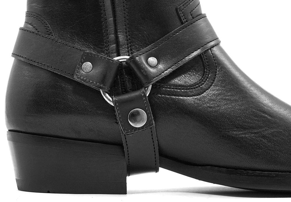Bota Masculina Harness Couro Preto Barcelona Design - Barcelona Design ...