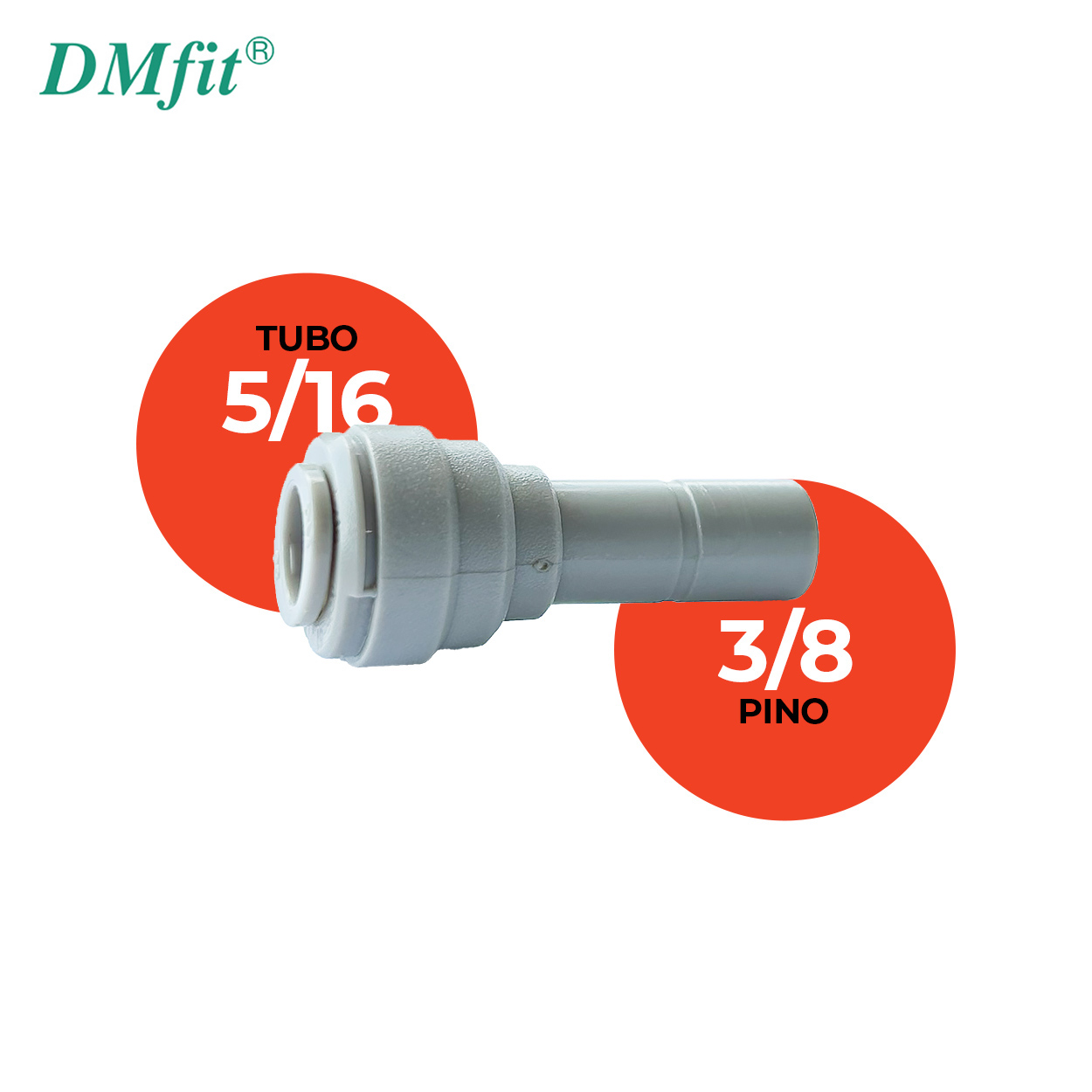 Engate Rápido DMfit® / Adaptador Redutor / Tubo 5/16" X Pino 3/8" / ARD 0506 - Loja Oficial Antonow®