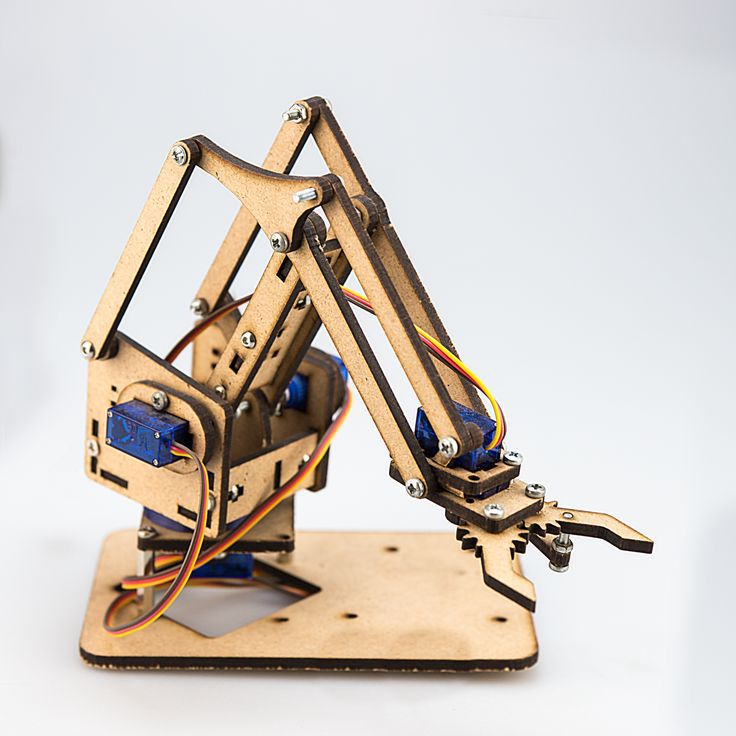 Kit Braço Robótico MDF + 4 Micro Servo 9g SG90 TowerPro - Eletrônica Ômega