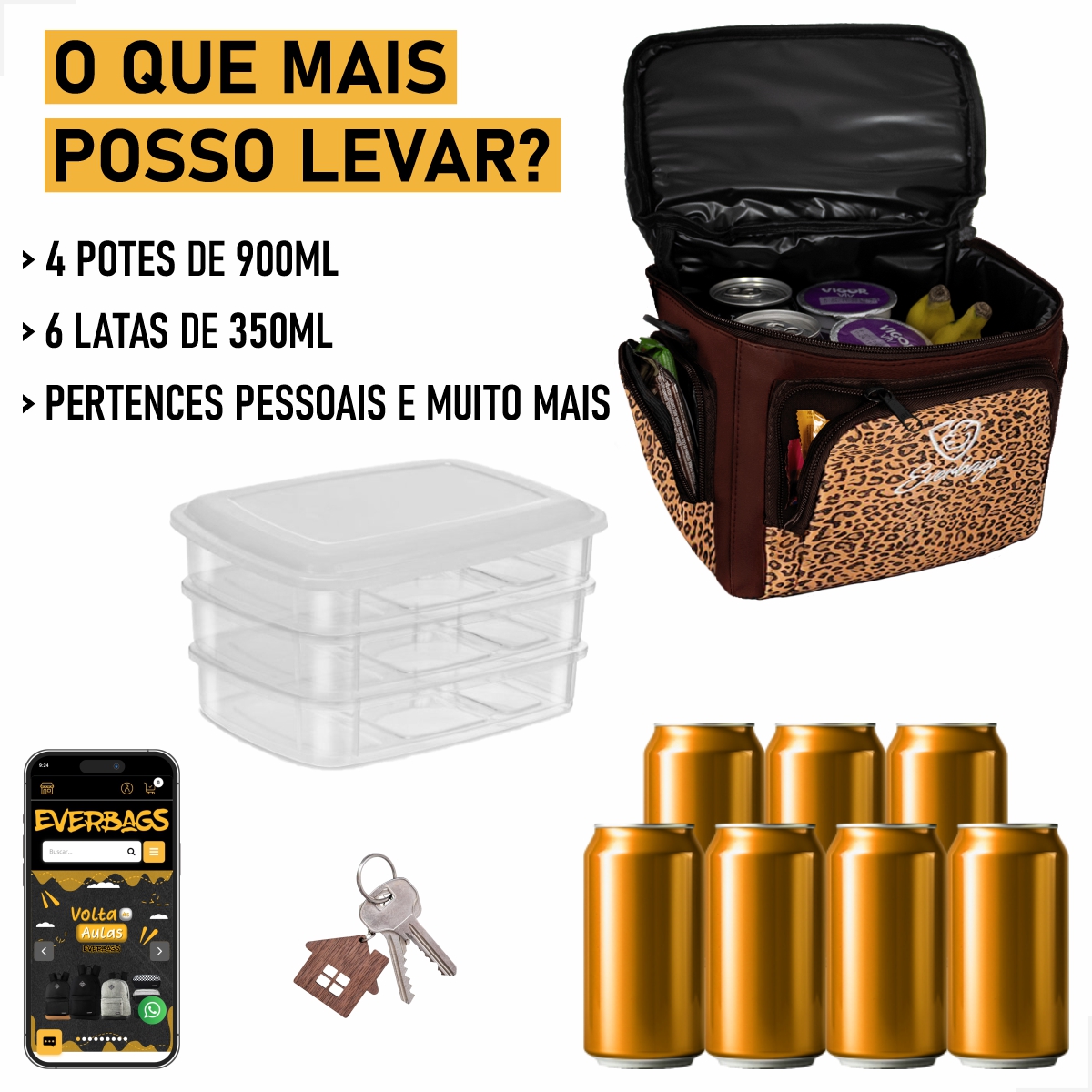 Bolsa Térmica Master Everbags Marrom Onça - EVERBAGS