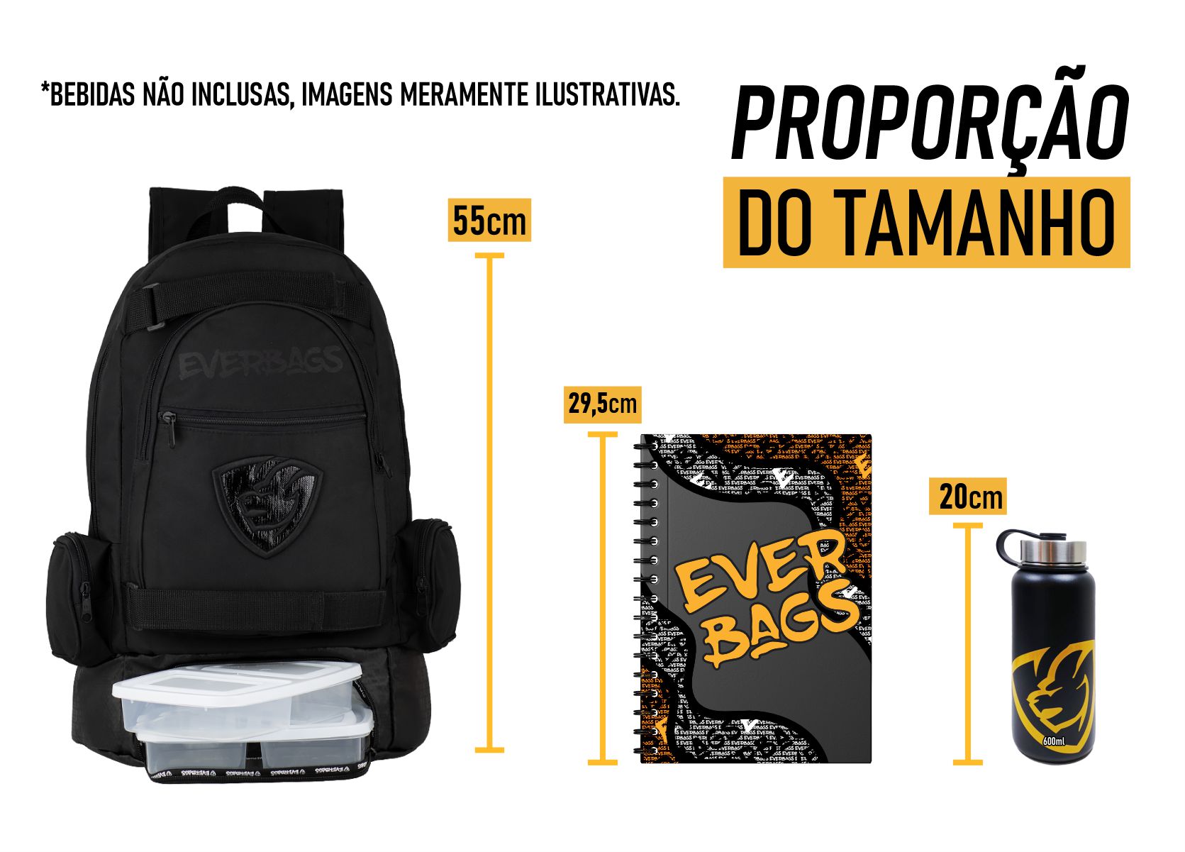Mochila Extreme Black Luxo Everbags - EVERBAGS