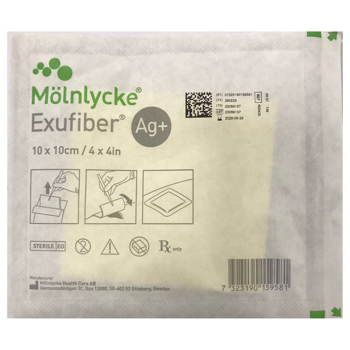 Curativo Antimicrobiano - Exufiber Molnlycke - RareMed Hospitalar