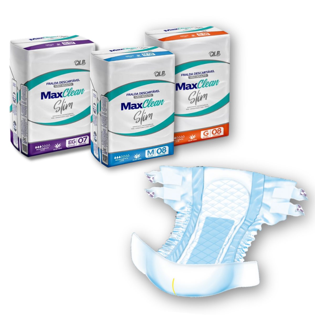 Fralda Geriátrica MaxClean Slim - Qualybless - RareMed Hospitalar