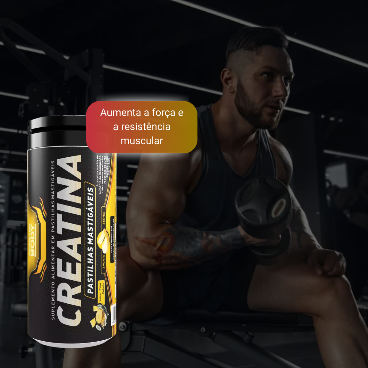 Creatina em Pastilha Mastigável Pinã Colada-Monster Body-Supraervas ...