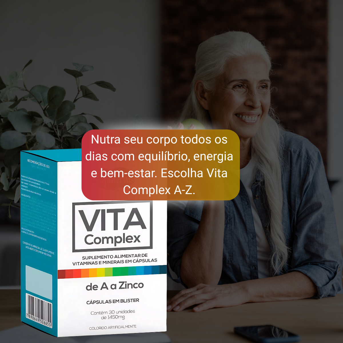 Vita Complex A-Z Polivitaminico - 30 caps - Supraervas - RareMed Hospitalar