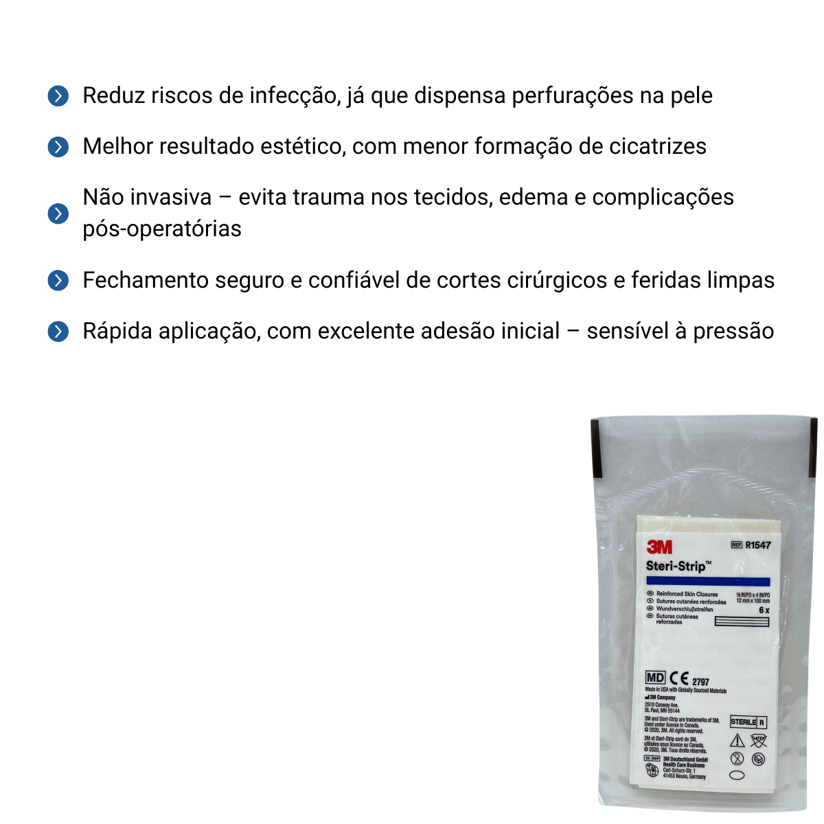 Curativo Steri-Strip Ponto Falso 12mm x 100mm C/6 Tiras - 3M - RareMed ...