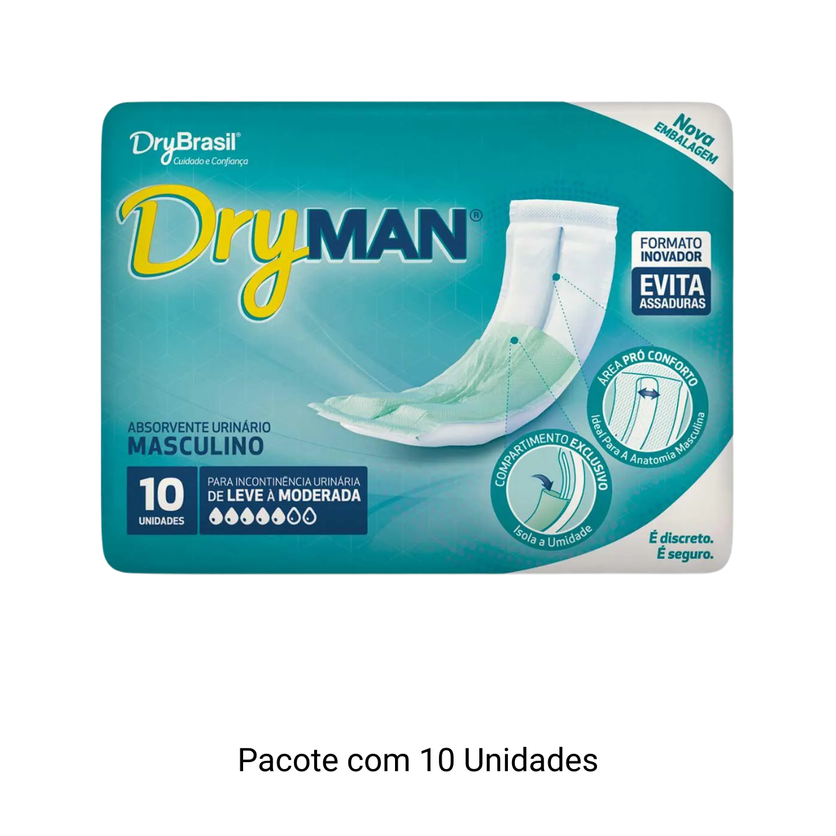 Absorvente Urinário Masculino DryMan C/10 Unidades - DryBrasil ...