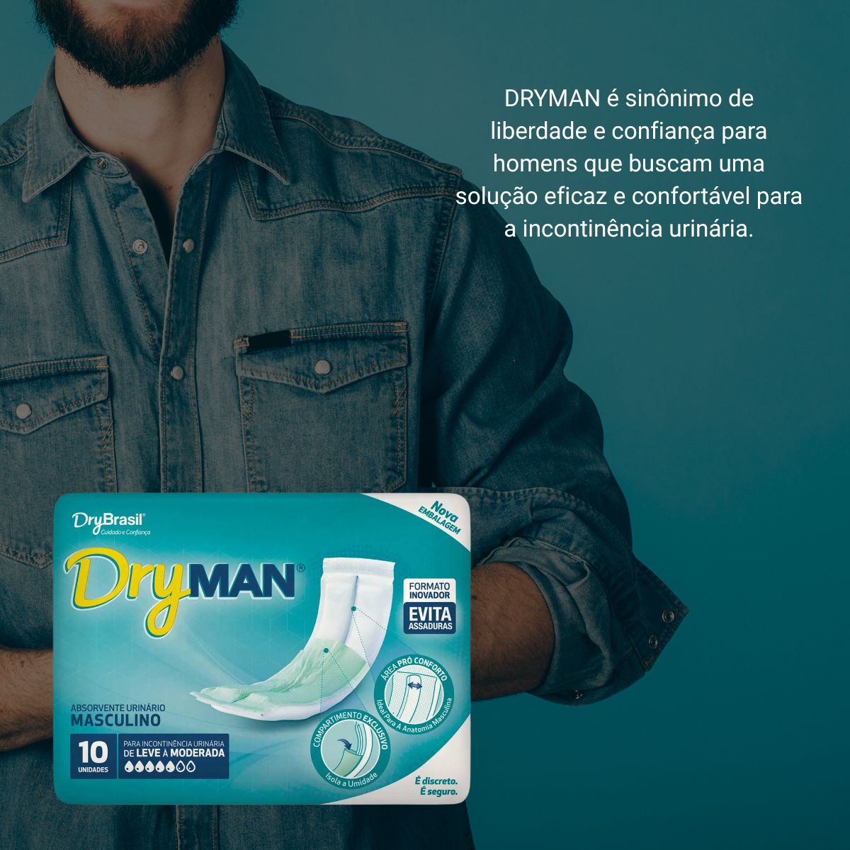 Absorvente Urinário Masculino DryMan C/10 Unidades - DryBrasil ...