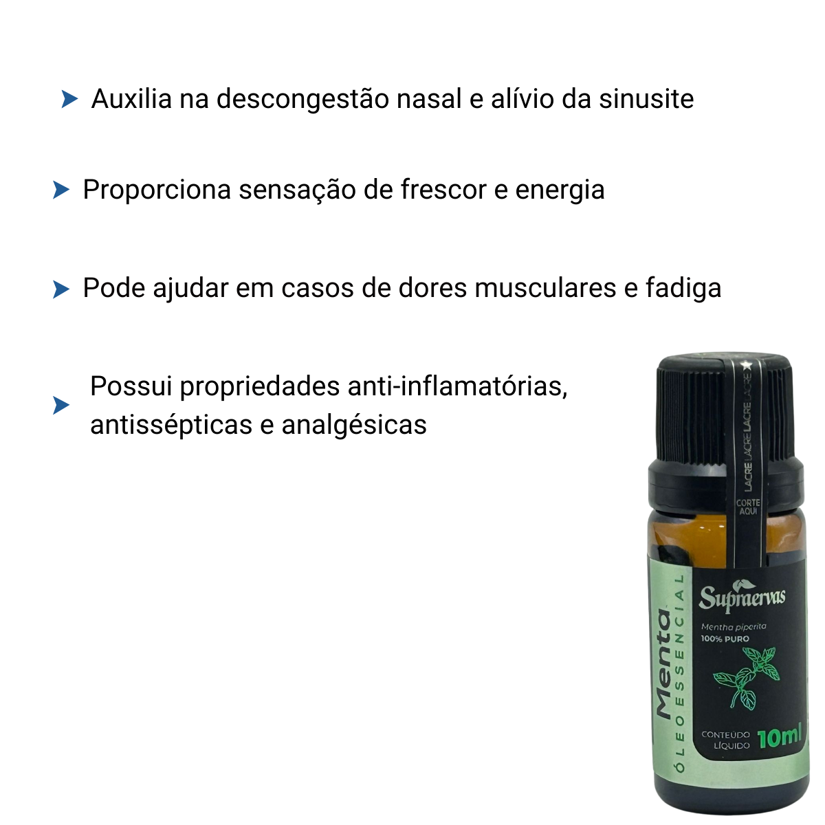 Óleo Essencial de Menta 10ml - Supraervas - RareMed Hospitalar