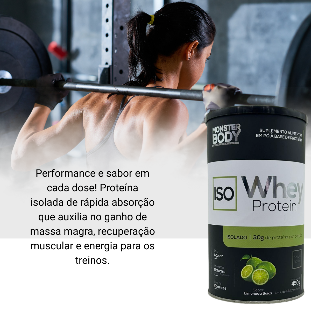Iso Whey Protein Limonada Suiça 450g - Monster Body - Supraervas ...