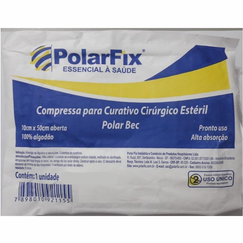 Compressa de Gaze Algodonada Estéril - Polarfix - RareMed Hospitalar Compressa de Gaze Algodonada Estéril - Polarfix - RareMed Hospitalar